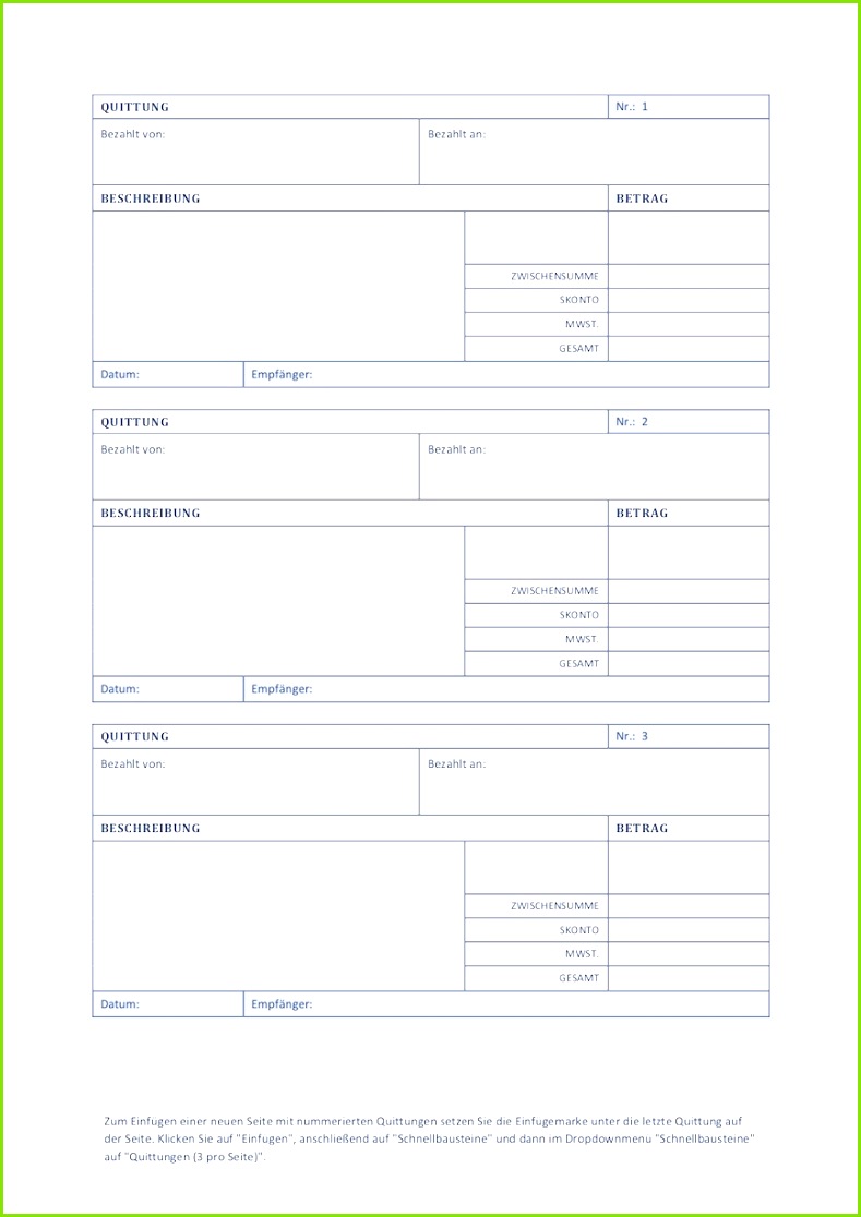 6 Quittung Vorlage Pdf - MelTemplates - MelTemplates