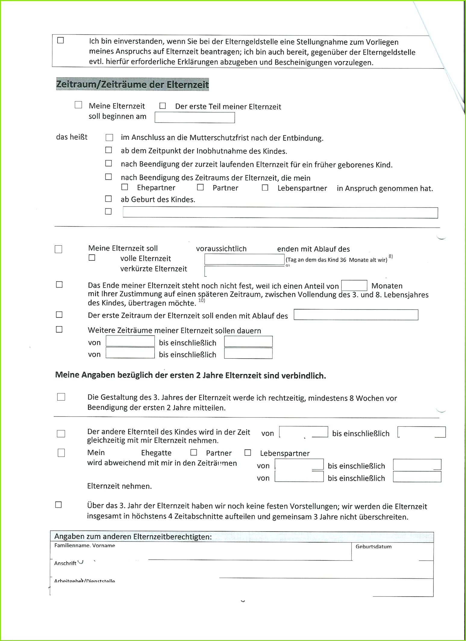 5 Vorlage Antrag Elternzeit Vater - MelTemplates - MelTemplates